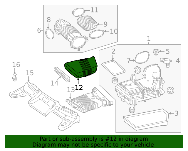 223-500-10-00 - Engine Air Intake Hose 2021-2024 Mercedes-Benz ...