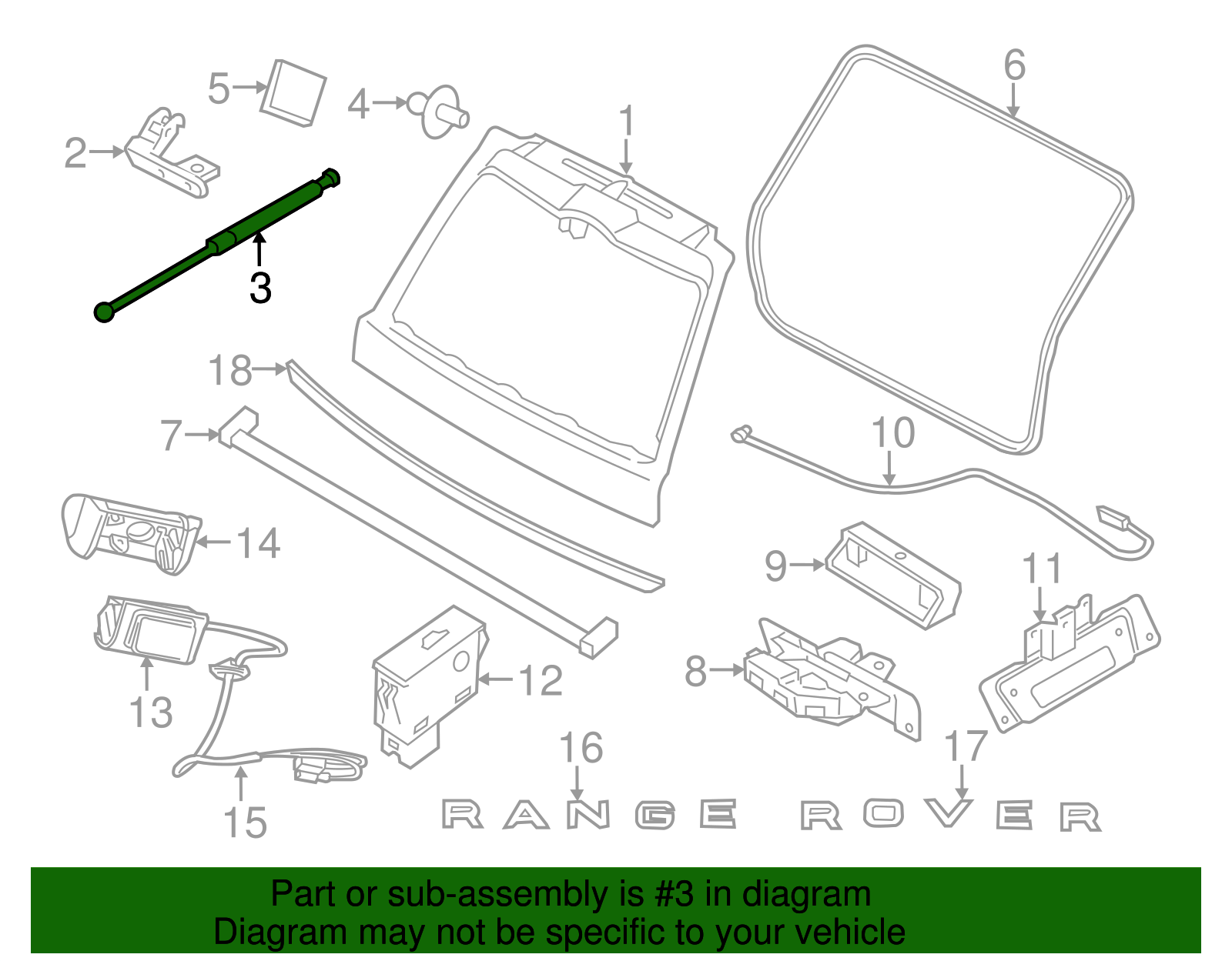 2003-2012 Land Rover Range Rover Support Cylinder BHE760020 | OEM Parts ...
