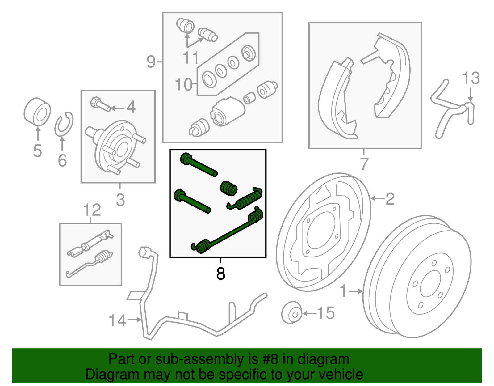 2008-2012 Ford | Drum Brake Shoe Hold Down Spring | 8L8Z-2A225-A ...