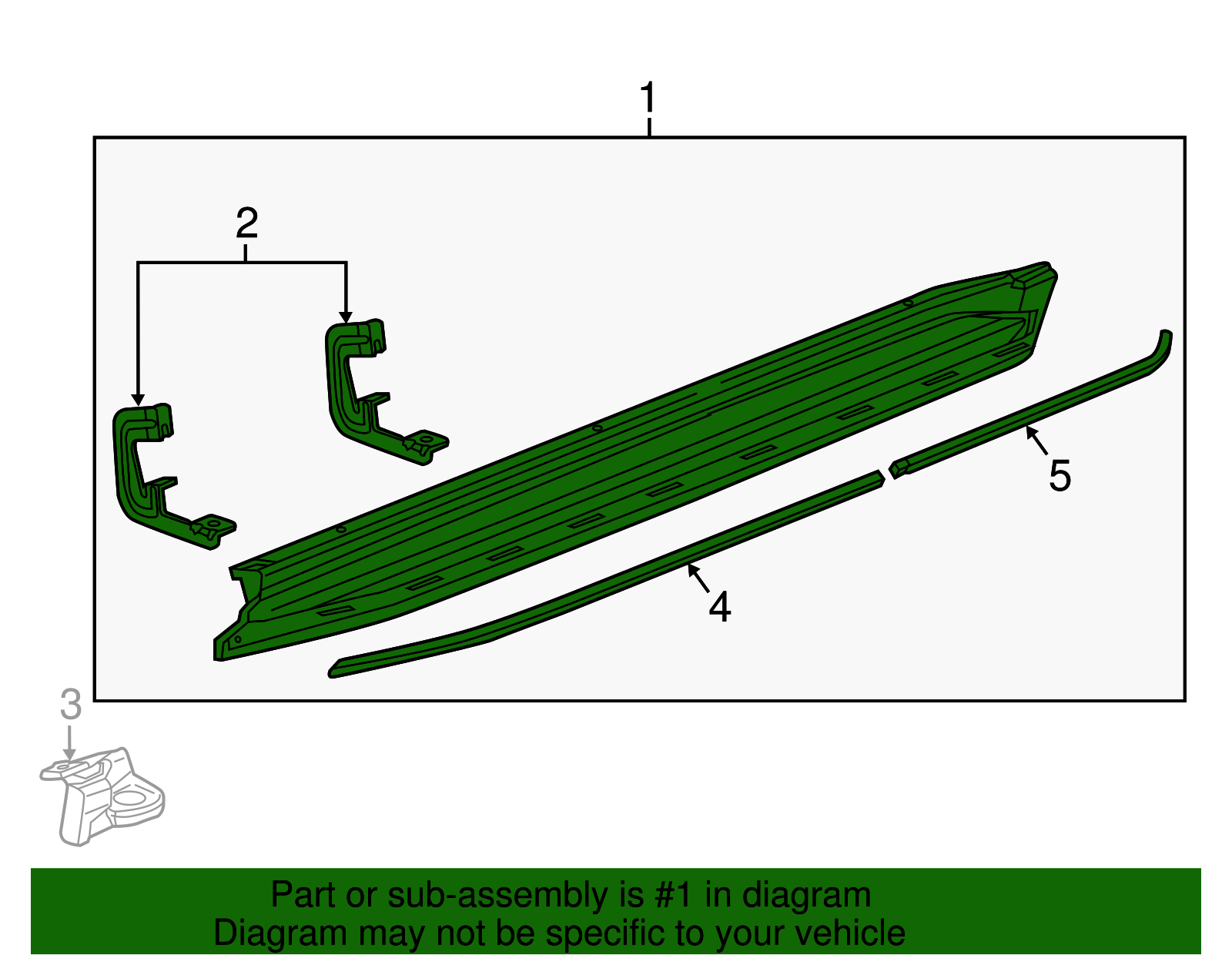 2015-2020 GM Bright Chrome Driver Side Running Board 22813702 GM ...
