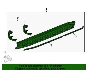 2015-2020 GM Bright Chrome Passenger Side Running Board 22813703 GM ...