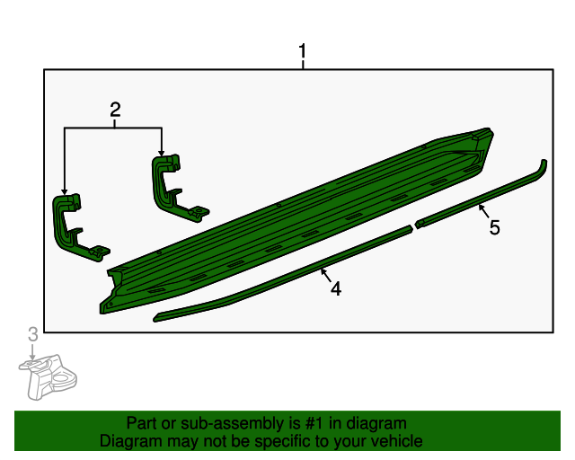 2015-2020 GM Bright Chrome Driver Side Running Board 22813702 GM ...