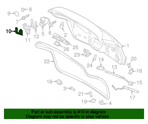 958-512-652-00-9B9 - Liftgate Hinge Cover 2011-2018 Porsche Cayenne ...