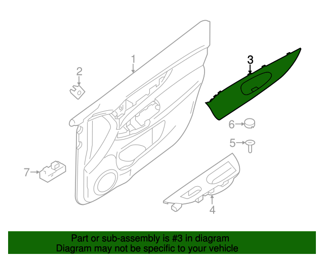2014-2016 Nissan Rogue Handle Bezel 80682-4CL1A | QuirkParts