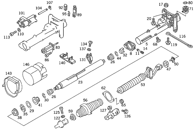 140-460-06-09 - Steering Shaft 1978-1999 Mercedes-Benz | Mercedes-Benz ...