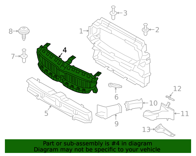 2020-2022 BMW Air duct with air flap control, upper 51-74-5-A22-C63 ...