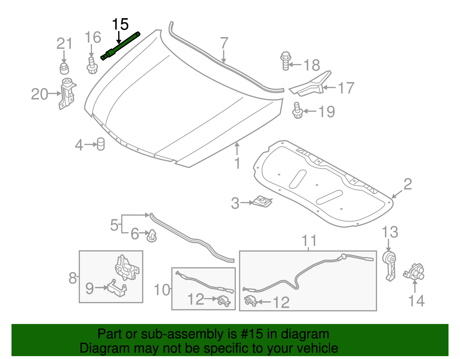 2011-2014 Hyundai Sonata Support Cylinder 81161-3Q000 | OEM Parts Online