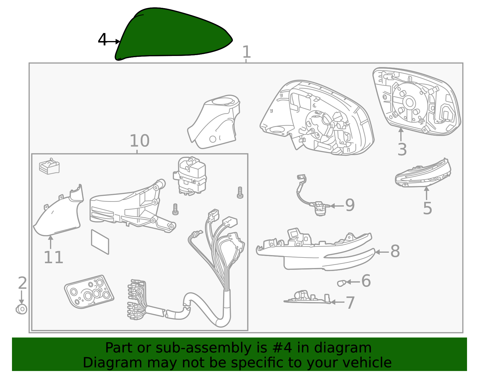 2023-2024 Toyota Venza Mirror Cover 87945-48040-A3 | Retail Performance ...