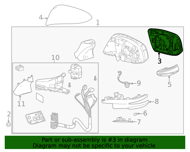 2021-2023 Toyota Venza Mirror Glass 87961-48B40 | Toyota Parts Center