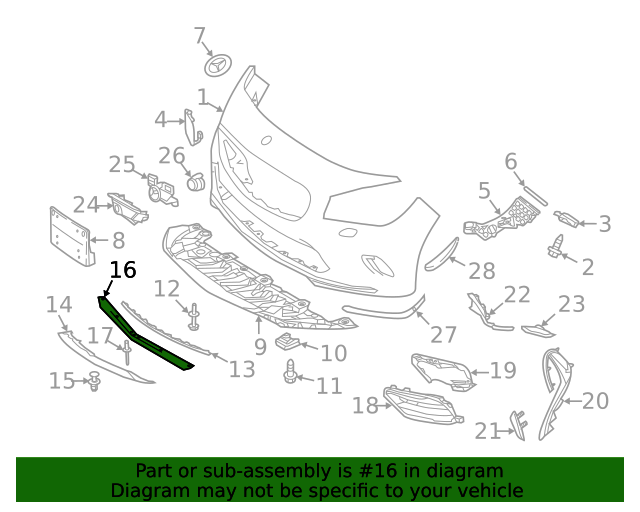 176-885-79-00 - Front Spoiler 2017-2019 Mercedes-Benz CLA 45 AMG ...