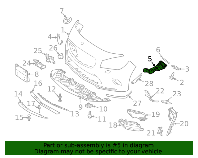 117-885-64-00 - Grille Bracket 2017-2019 Mercedes-Benz ...