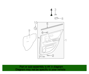 2001-2020 Toyota Door Trim Panel Grommet 90901-89021 | Toyota Parts Center