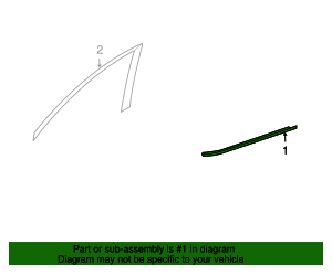Toyota Door Belt Molding (Right, Front) 75710-02190 | Auto Parts