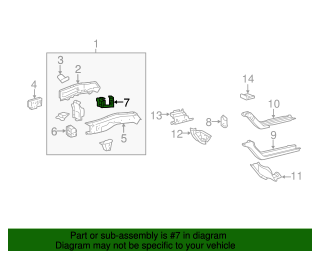 57155-06010 - Side Reinforced - 2002-2018 Toyota | Lithia Toyota Parts
