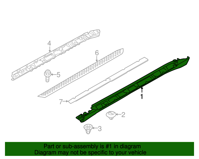 51777319866 - 2015-2019 BMW X6 Rocker Molding (51-77-7-319-866) | BMW ...