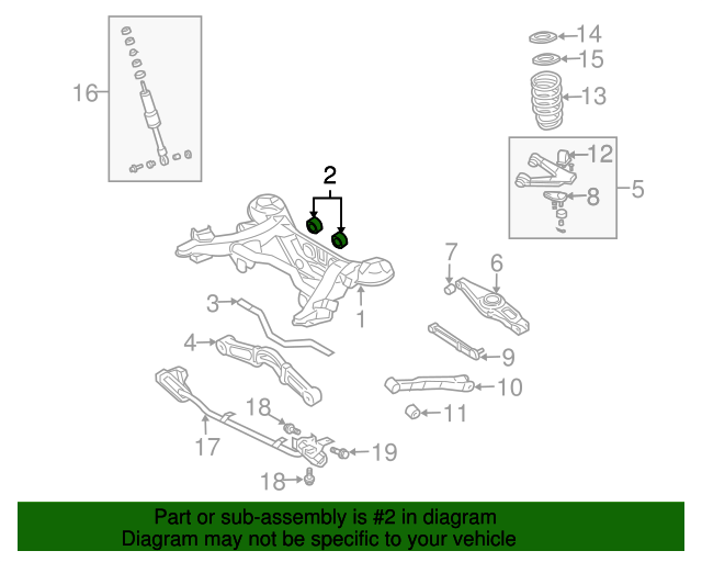 MR554076 - Suspension Cross-Member Bushing 2001-2006 Mitsubishi Montero ...