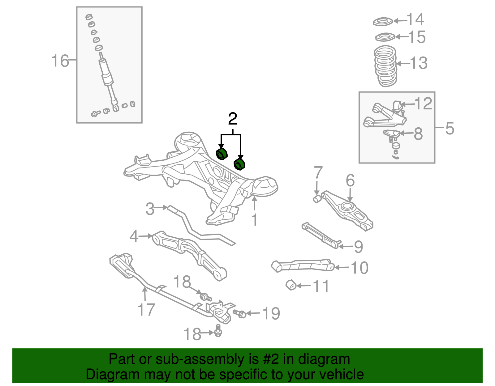 2001-2006 Mitsubishi Montero Suspension Cross-Member Bushing MR418671 ...