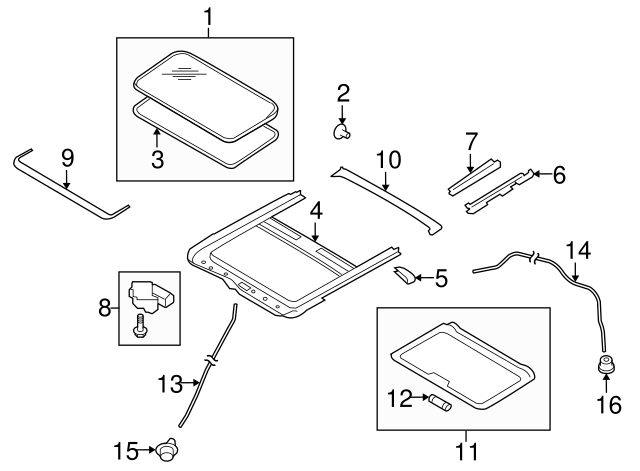 2009-2012 Infiniti EX35 Sunroof Glass Screw 91229-JK00A | Infiniti of ...