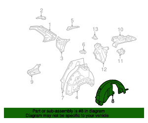 2001-2003 Lexus LS430 Quarter Panel Splash Shield 65638-50010 ...