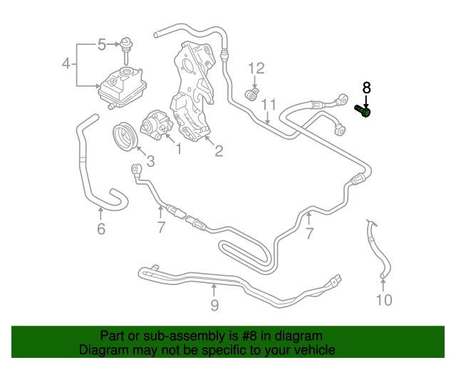 8E0-422-529 - Power Steering Control Valve 1988-2015 Audi | Audi OEM Parts