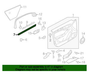 2009-2017 Audi Belt Weather-Strip 8R0-837-480-B | Audi USA Parts