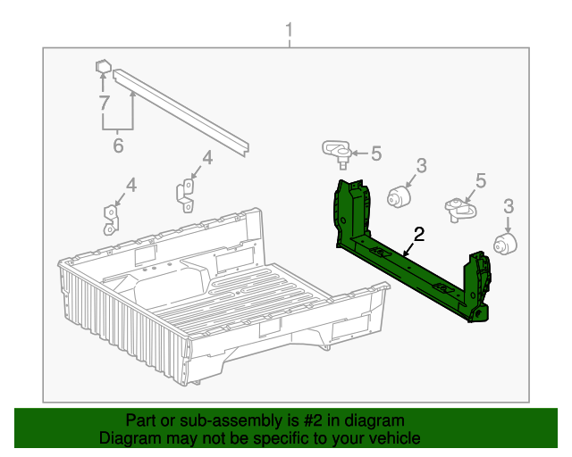 2016-2019 Toyota Tacoma Rear Cross Sill 65204-04010 | Toyota Parts