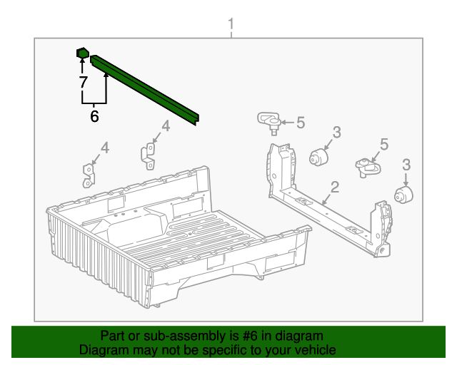 65335-04010 - Rail - 2016-2023 Toyota Tacoma | OEM Genuine Toyota Parts