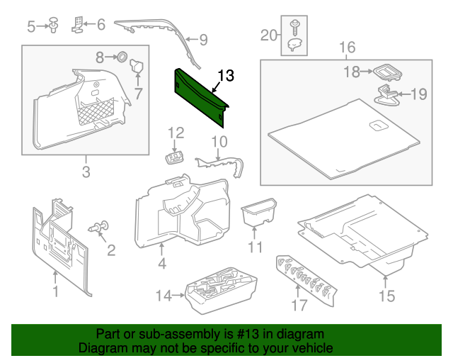 2014-2020 Mercedes-Benz Rear Panel Trim 222-690-24-04 | MB Parts Center