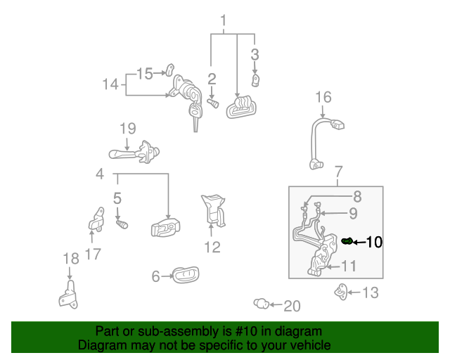 69759-AC020 - Lock Cable Snap - 2000-2004 Toyota Avalon | OEM Genuine ...
