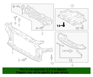Genuine Engine Cover Rivet for 2016-2024 Hyundai Sonata | Part# 14166 ...
