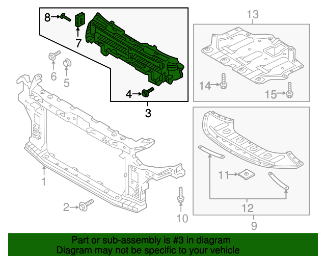 86950-E6000 - Radiator Shutter Assembly 2016-2017 Hyundai Sonata ...