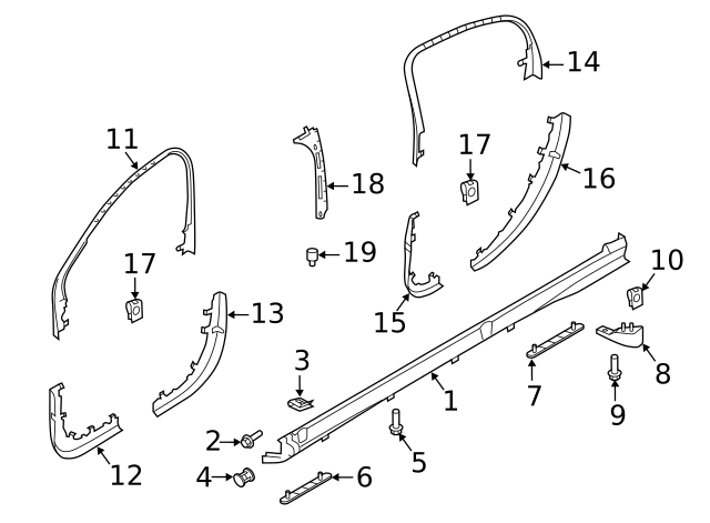 Genuine OEM Finish Molding Part# T4K1483 Fits 2019-2023 Jaguar I-Pace ...