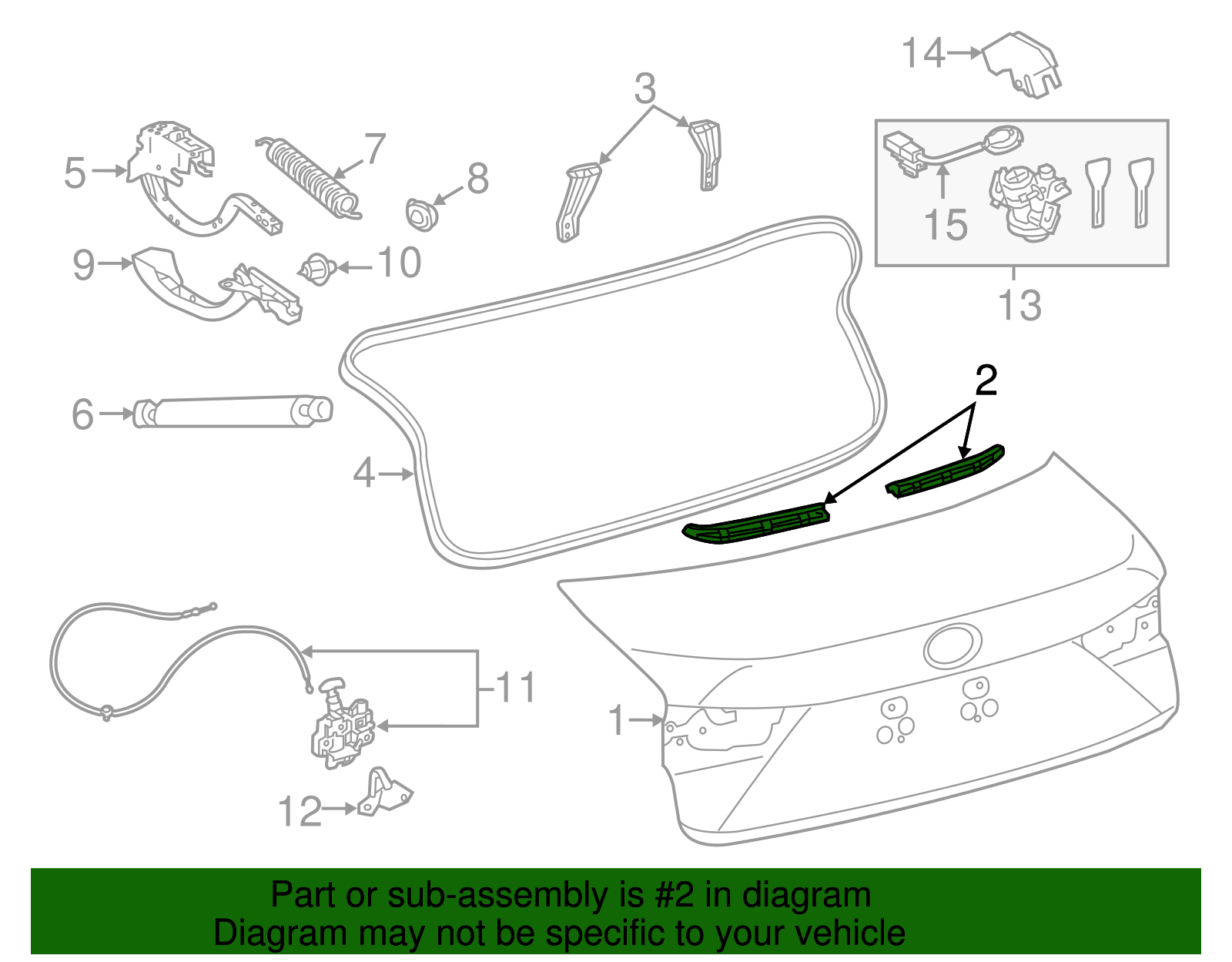 64455-24020 - Deck Lid Insulator 2015-2024 Lexus RC F | AutoNation Parts