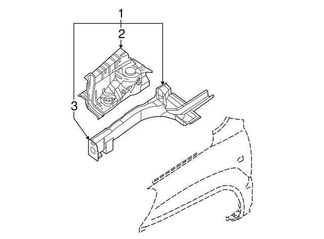 2005-2010 Kia Sportage Apron Panel - Driver's Side (LH) 64501-1F010 ...