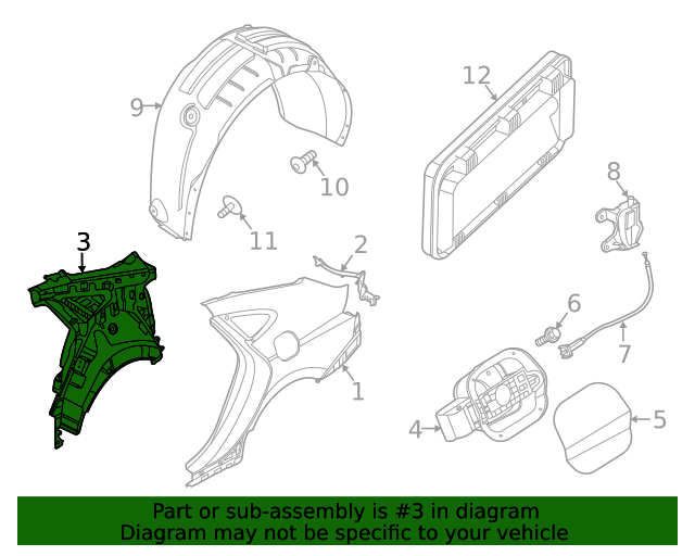 Genuine Inner Quarter Panel for 2020-2022 Hyundai Sonata | Part# 71602 ...