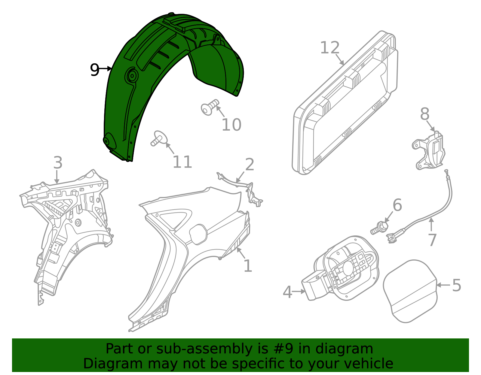 2020-2022 Hyundai Sonata Wheelhouse Liner 86821-L0000 | QuirkParts