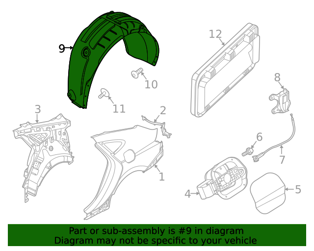 2020-2022 Hyundai Sonata Quarter Panel Splash Shield 86822-L0000 ...
