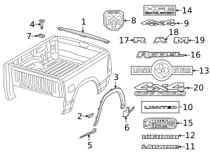 68477490AA - Side Rail Flange Seal Kit | Mopar Parts Canada