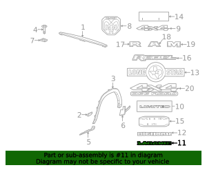 2019 Ram 1500 Nameplate 68276321AC | TascaParts.com