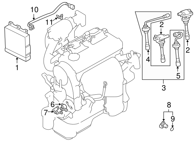 2002-2007 Mitsubishi Lancer Camshaft Position Sensor MD348074 ...