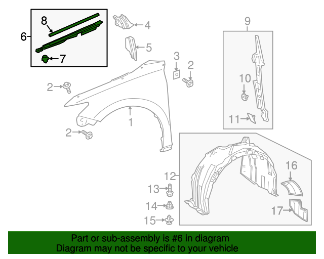 Fender Ledge Cover - 2018-2024 Toyota Camry (53825-06180) | Toyota of ...