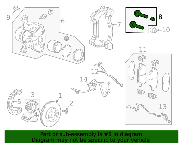 2018-2024 GM Brake Caliper Guide Pin 13533393 GM | GMPartsDirect.com