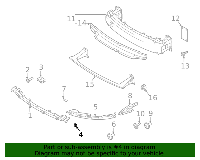 992-807-805 - Bumper Cover Support Rail Washer 2020-2024 Porsche 911 ...