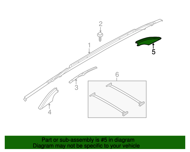 Ford 7T4Z-78551A47-AA - Cover Roof Rack Slat - 2007-2015 Lincoln MKX ...