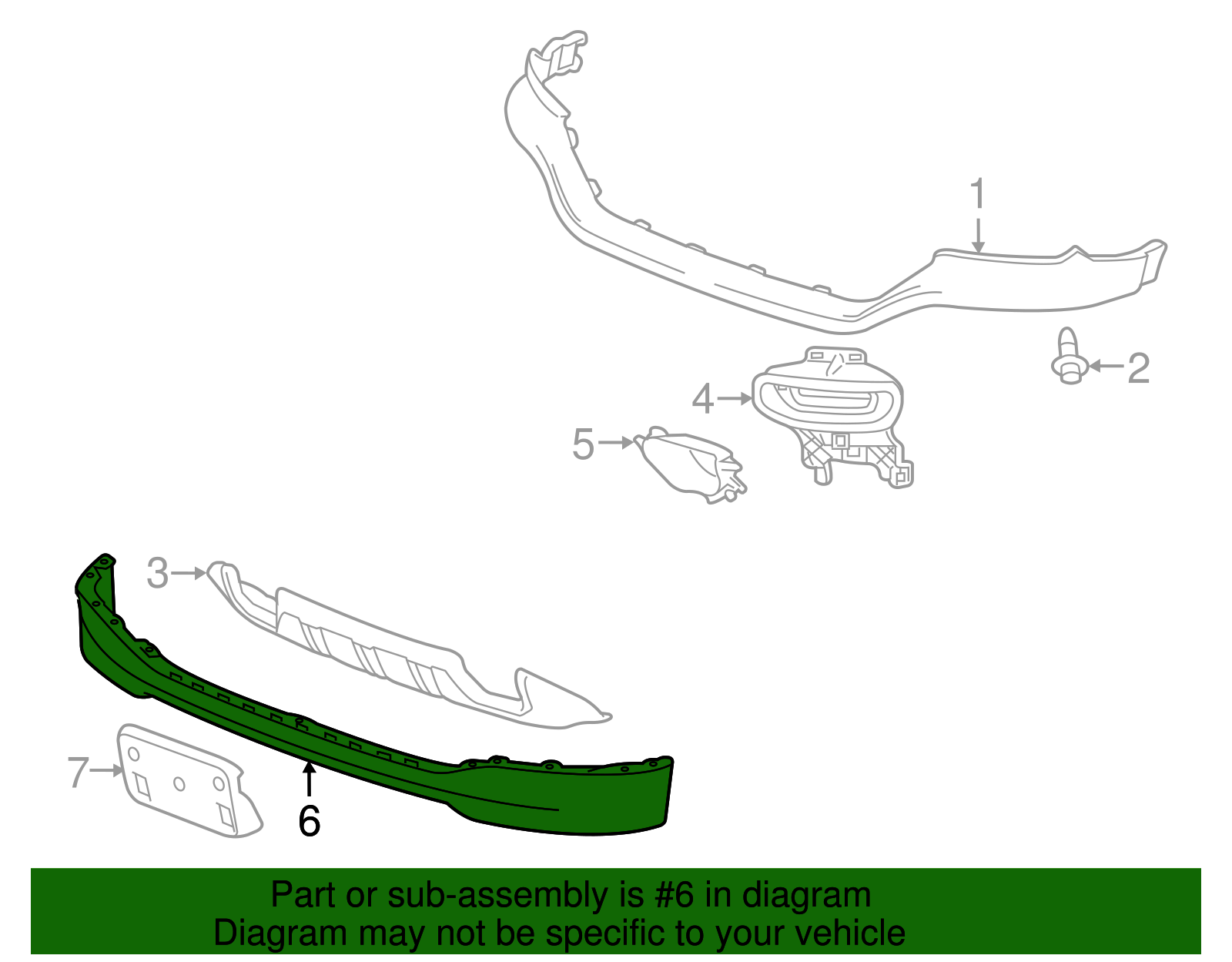 2016-2019 GMC Front Bumper Fascia Air Deflector 23381985 GM ...