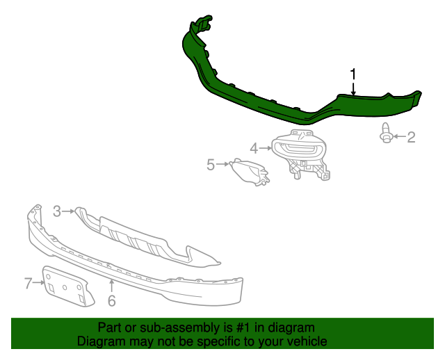 2016-2019 GMC Sierra 1500 Front Upper Bumper Cover 23496760 ...