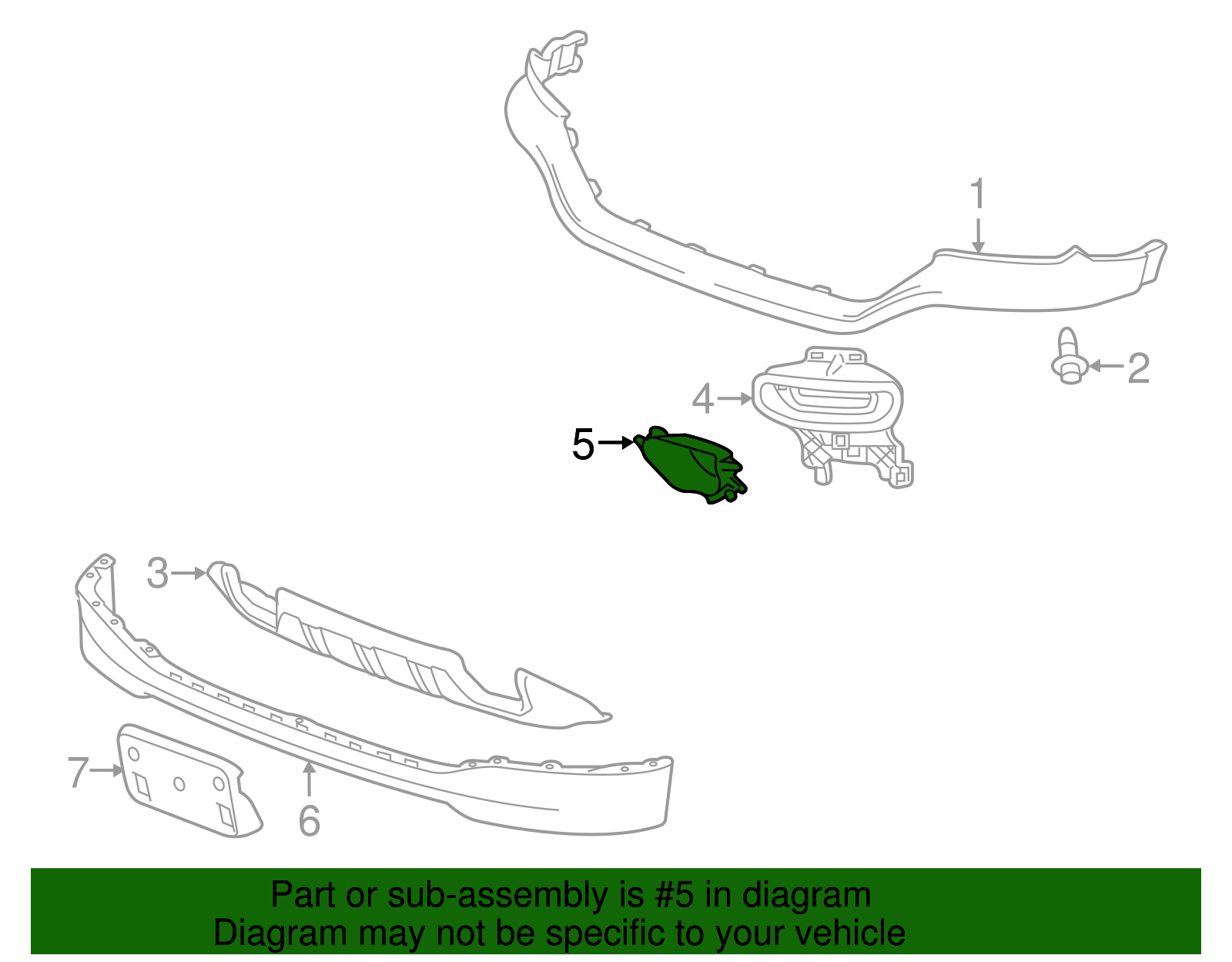 23243484 - Front Driver Side Bumper Fascia Tow Eye Access Hole Cover ...