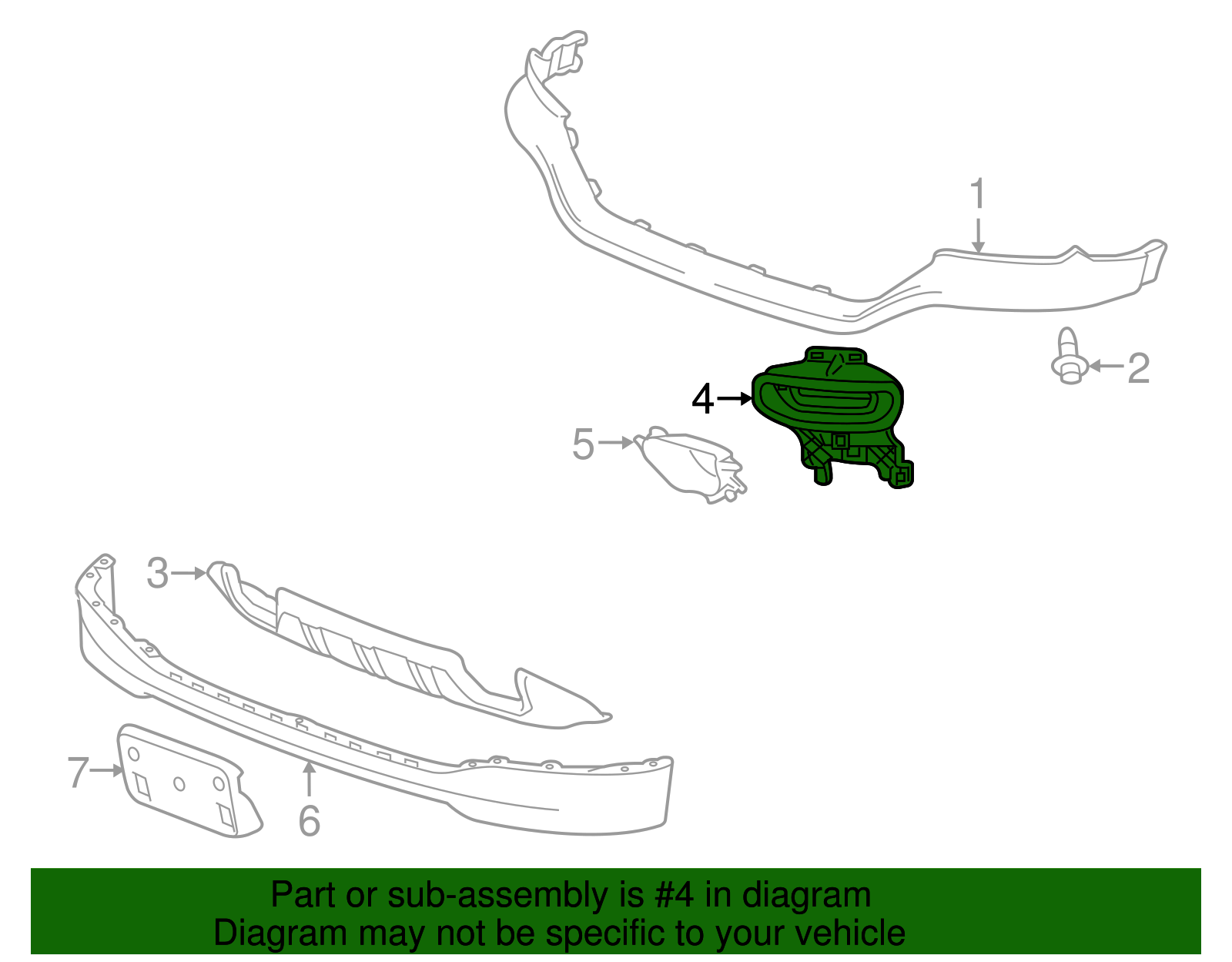 2016-2019 GMC Front Driver Side Fog Lamp Bezel 23243488 | GM Parts Center