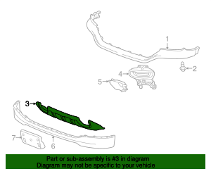 23243083 - Bright Chrome Front Bumper Fascia Skid Plate 2016-2019 GM ...