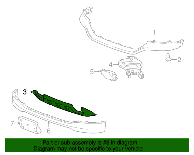 2016-2019 GM Bright Chrome Front Bumper Fascia Skid Plate 23243083 ...